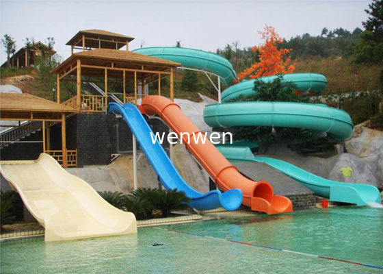 Adults Tube Water Slide , Outdoor Barreled Sled Inground Pool Slide