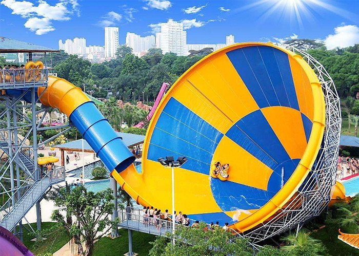 Fun Adult Giant Tornado Water Slide , Outdoor Spiral Amusement Park ...