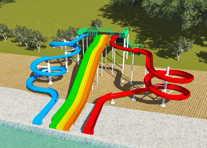 Commercial Water Park Design Slides , Spiral FRP Water Play Design