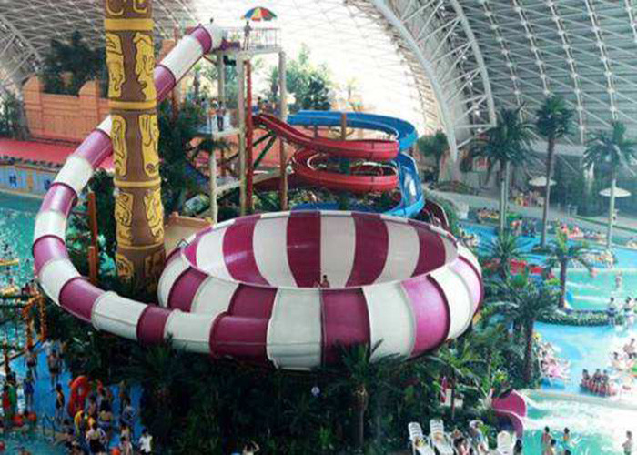 Fiberglass Water Park Slide , Indoor Middle Behemoth Slide For Adult