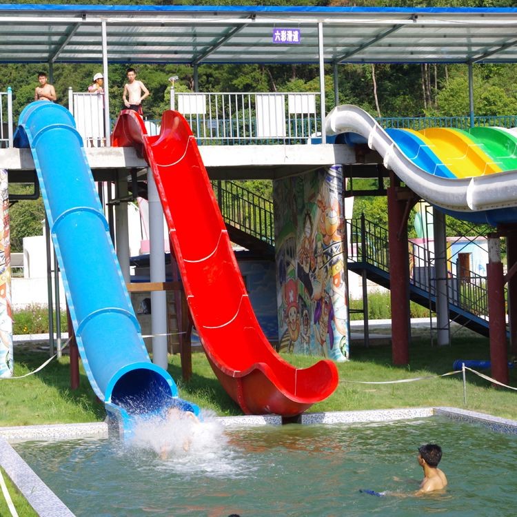 Water Park Swimming Pool Slides , Fiberglass Barrel And Sled Slides